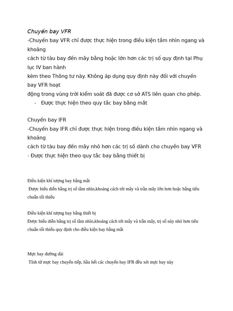 Chuyến Bay VFR | PDF