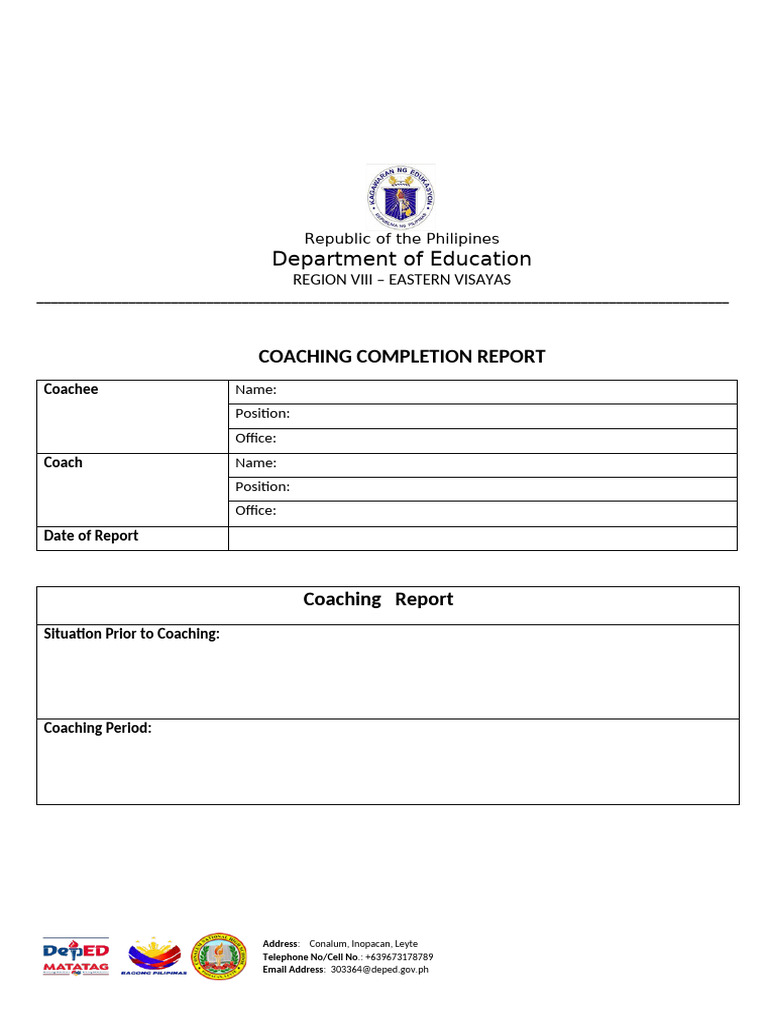 Coaching Completion Report. 2 | PDF