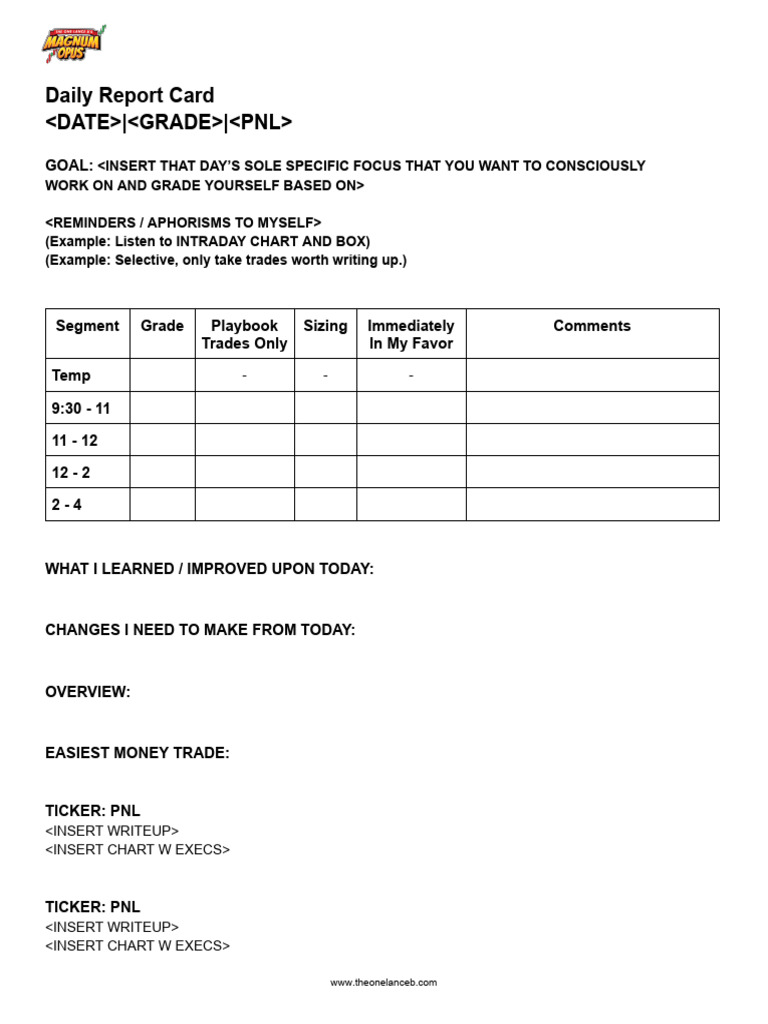 Daily Report Card Template | PDF