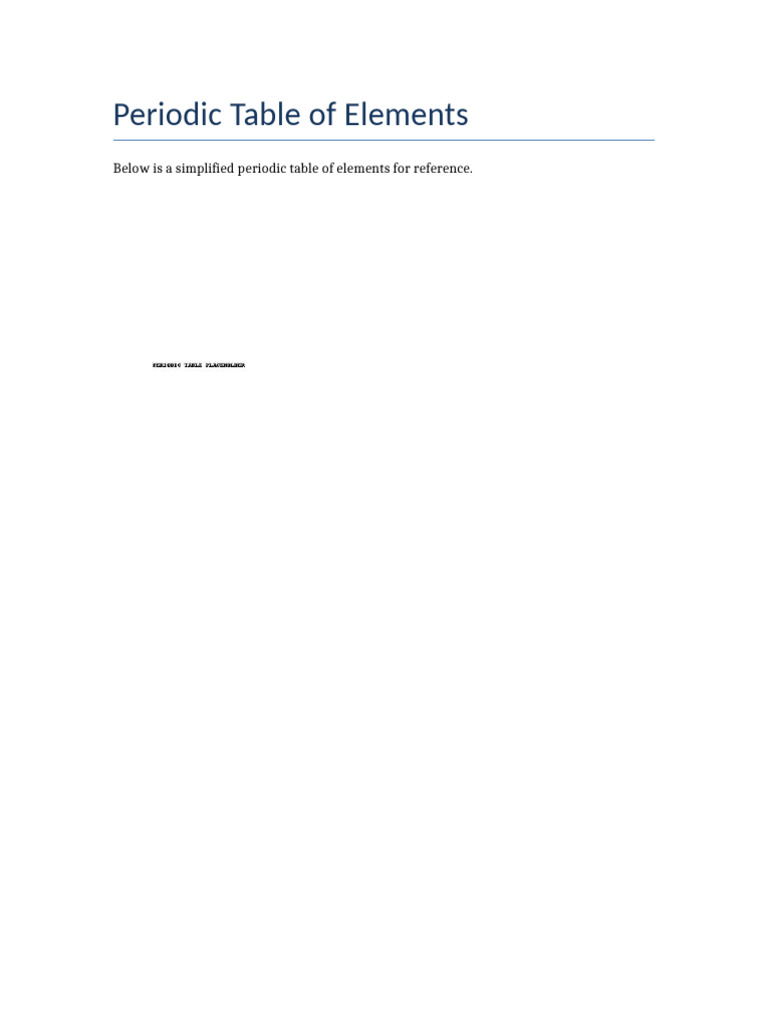 Periodic Table Word Document | PDF