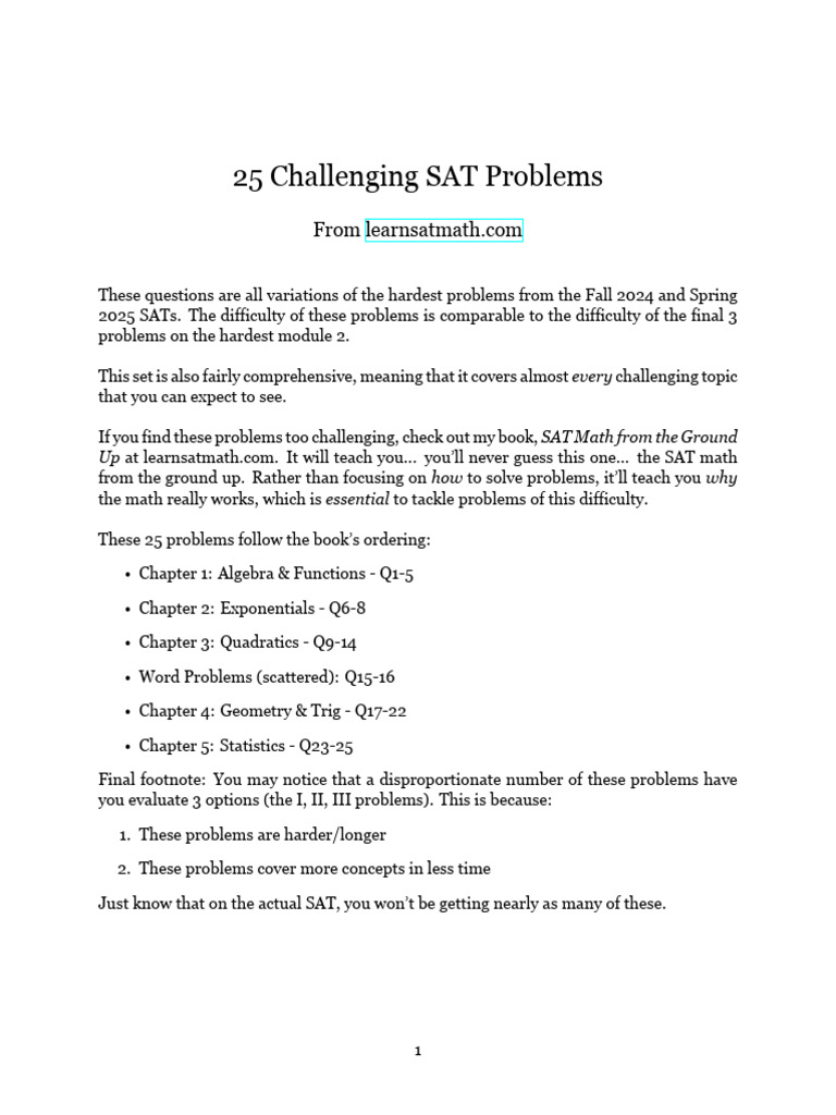 25 Challenging Problems | PDF | Trigonometric Functions | Mathematics