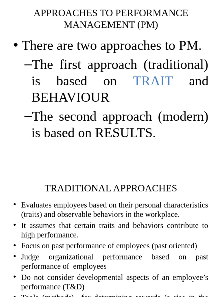 Performance Management Approaches Explained | PDF | Performance ...
