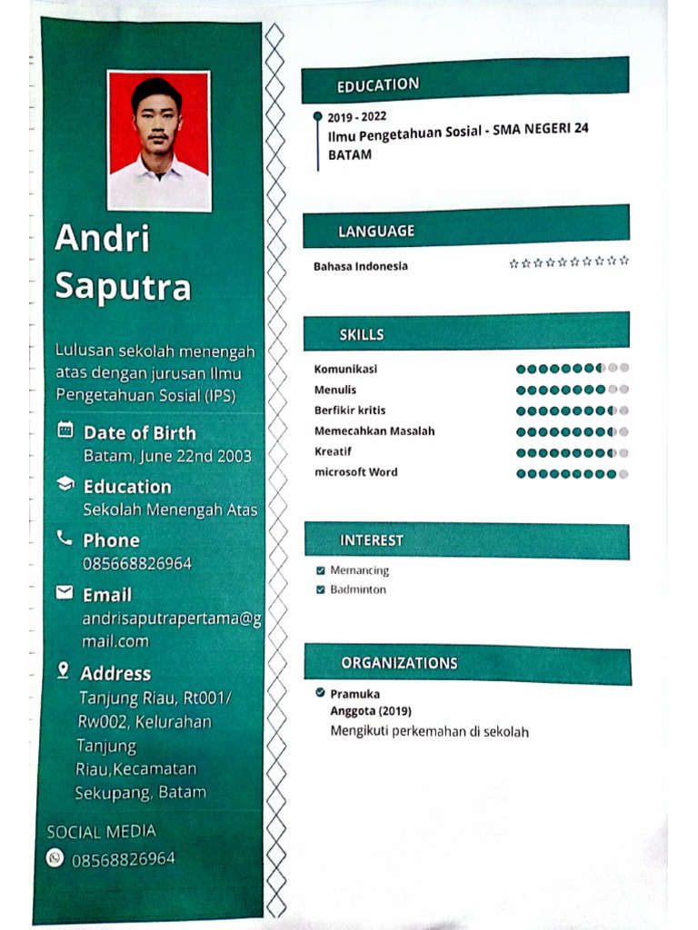 CV Andri Saputra | PDF