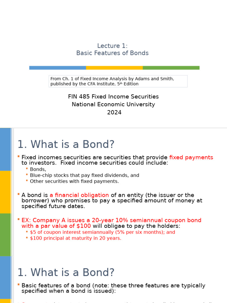 L1 Chs. 1 and 2 Basic Features of Bonds | PDF | Bonds (Finance) | Debt