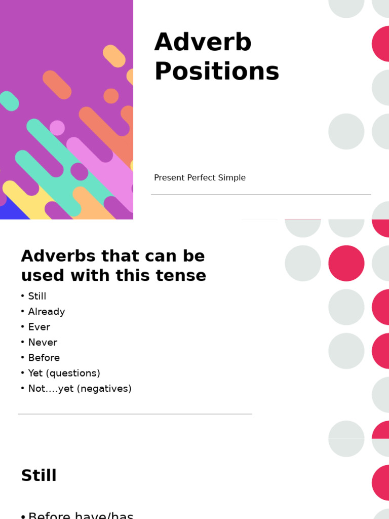 Adverb Positions - Present Perfect Simple | PDF