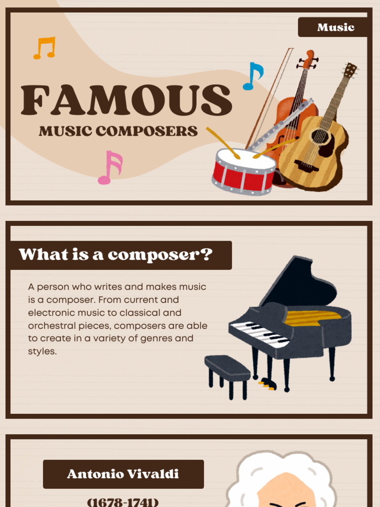 Famous Music Composers Presentation | PDF | Classical Period (Music ...