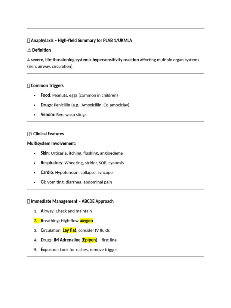 ? Anaphylaxis | PDF