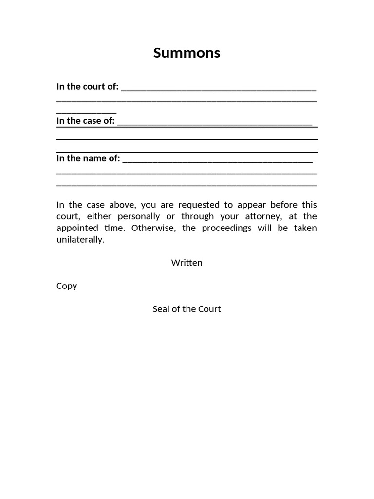 Summons | PDF