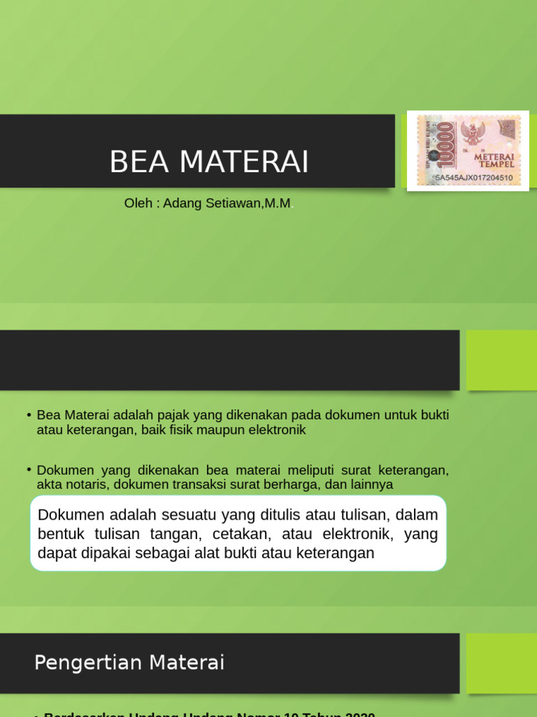 Pertemuan 13 Bea Materai | PDF