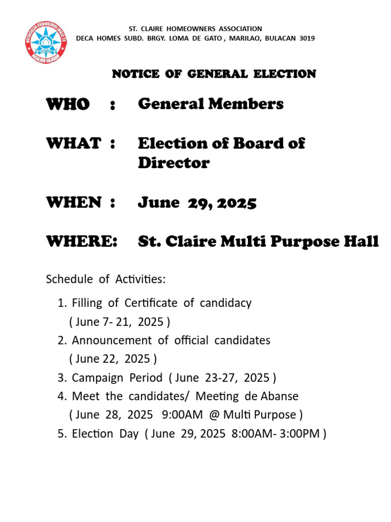 Notice of Election | PDF