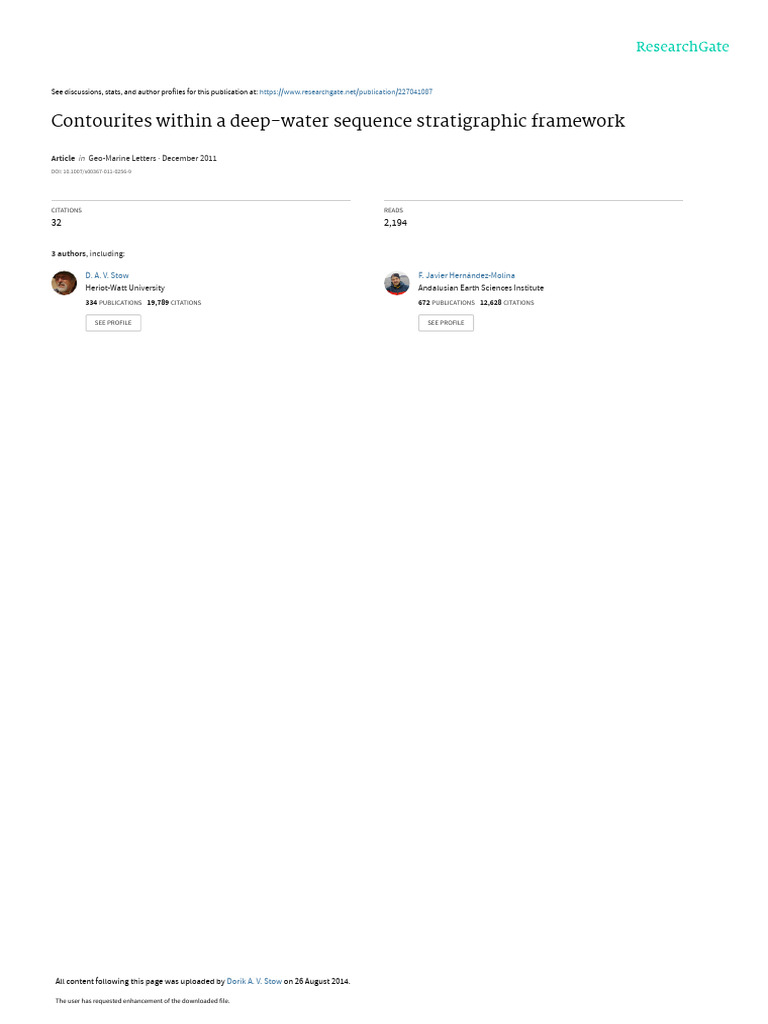 Contourites Within A Deep-Water Sequence Stratigra | PDF | Oceans ...