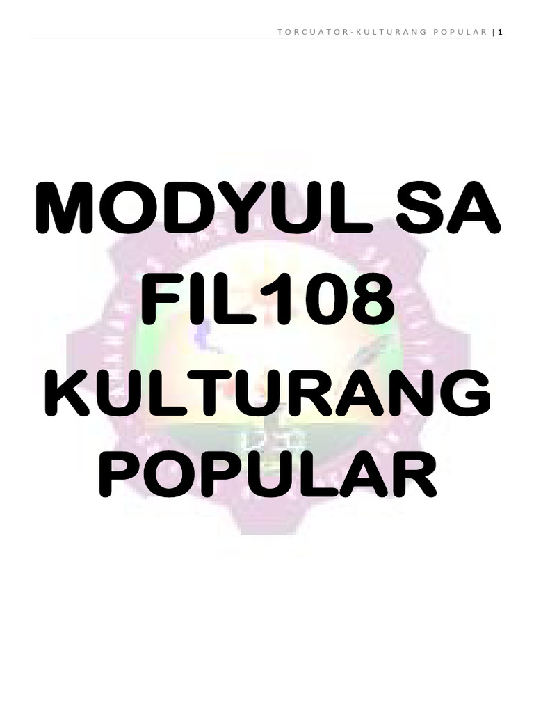 MODYUL FIL 108 (Midterm Complete) | PDF