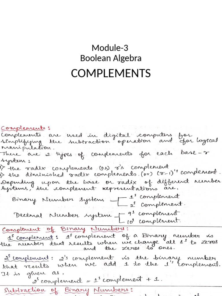 Module-3 - Complements | PDF