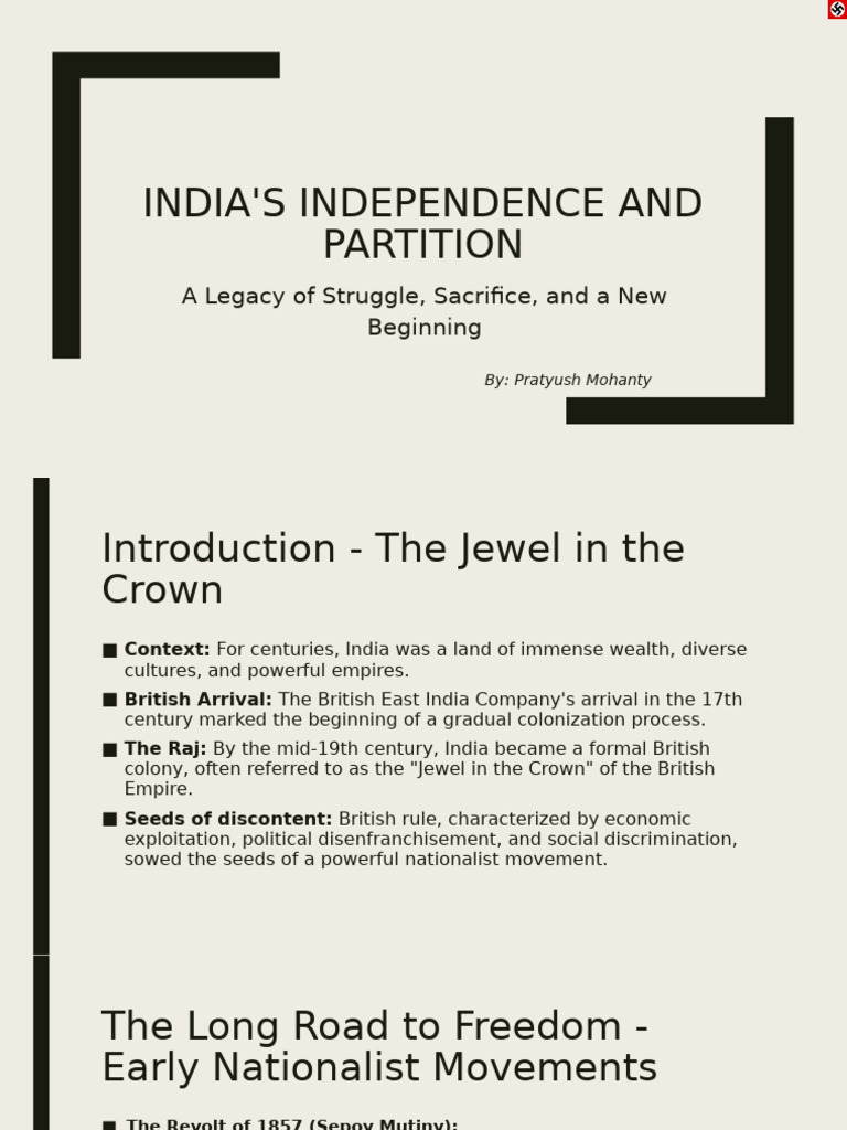 India's Independence and Partition | PDF | Partition Of India | British Raj