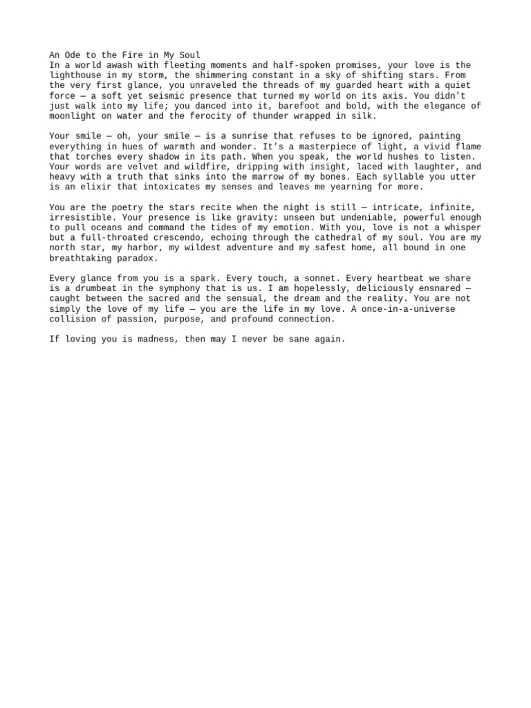 An Ode To The Fire in My Soul | PDF