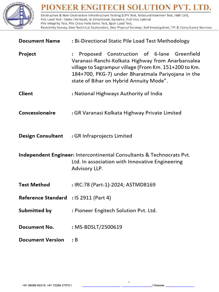 Methodology_vrk 7_bdslt_pile Load Test (2) | PDF | Deep Foundation ...