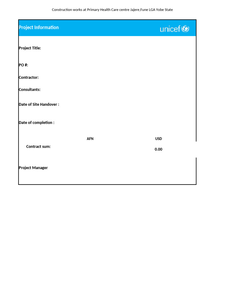Progress Tracking Sheet-UNICEF | PDF | Business
