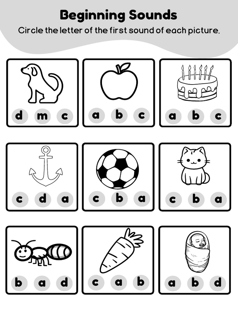 Beginning Sound Worksheet | PDF