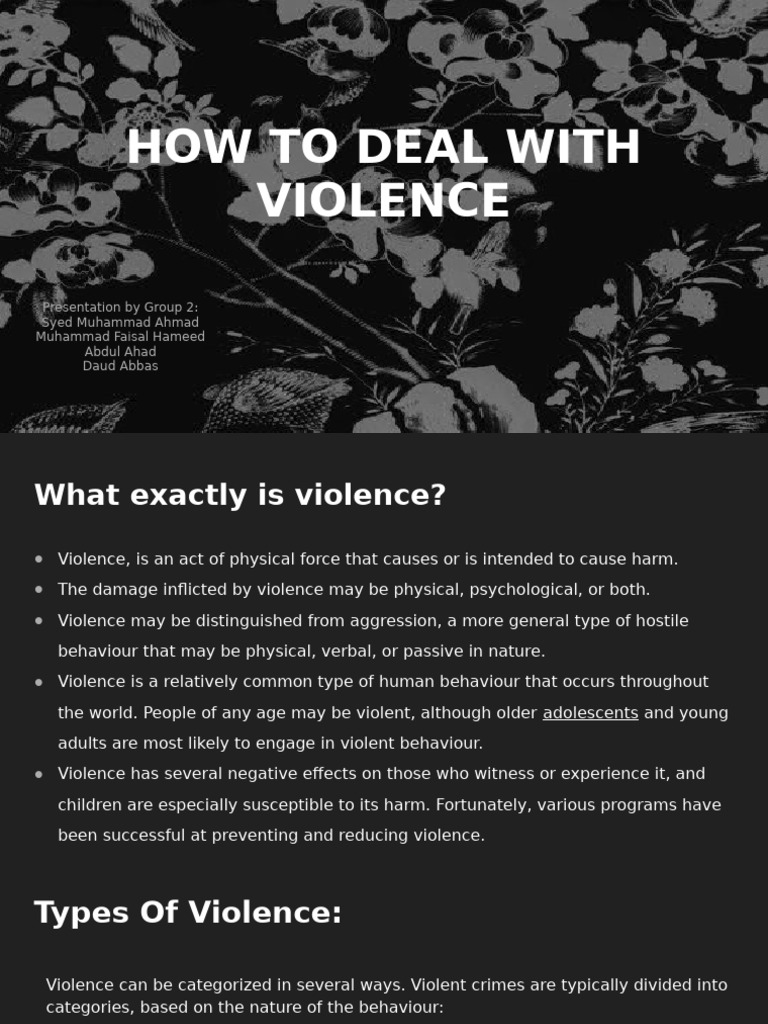 How To Deal With Violence | PDF | Violence | Mental Disorder