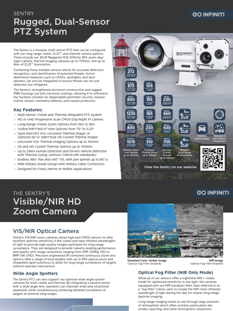 Sentry Modular PTZ Camera Overview | PDF | Infrared | Zoom Lens