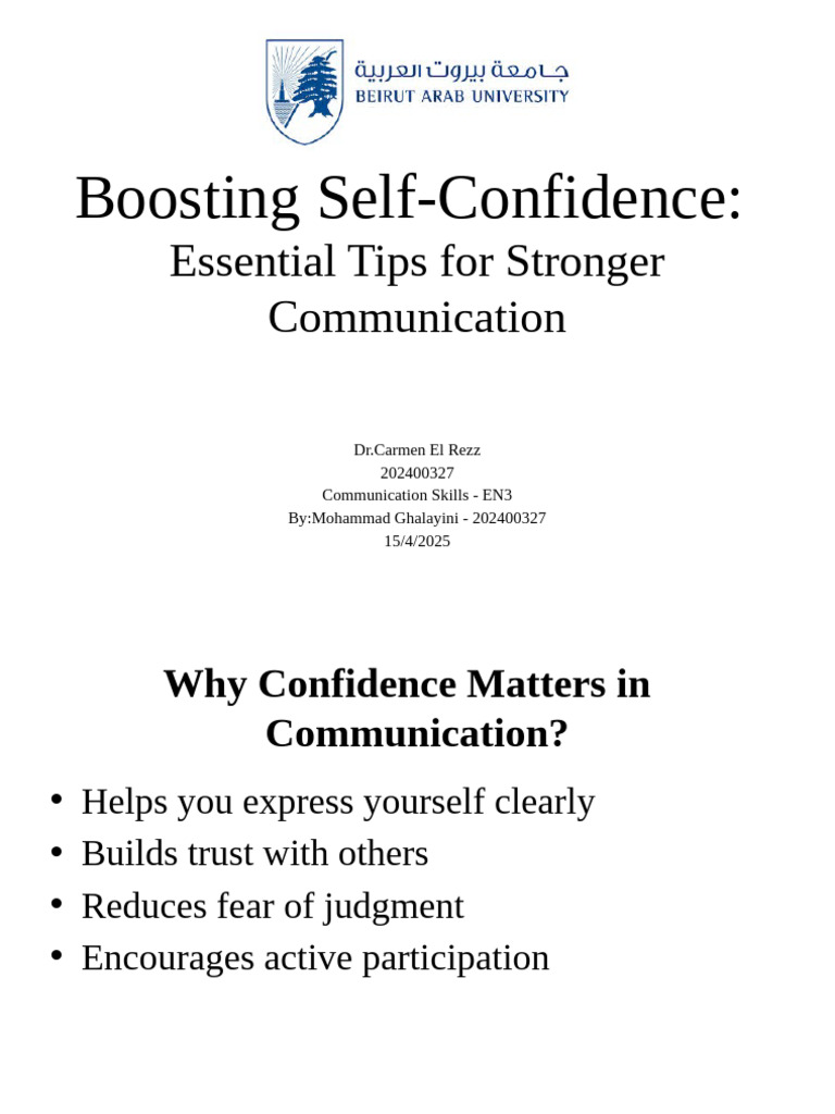 Boosting Self Confidence Presentation | PDF