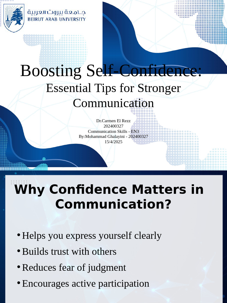 Boosting Self Confidence Presentation | PDF