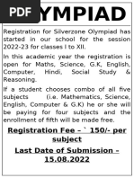 2025 - 26 Silver Zone Olympiad | PDF