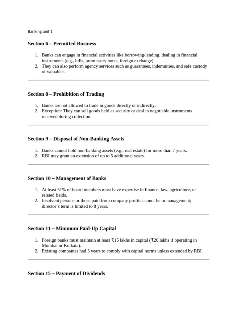 Banking Unit 1 | PDF
