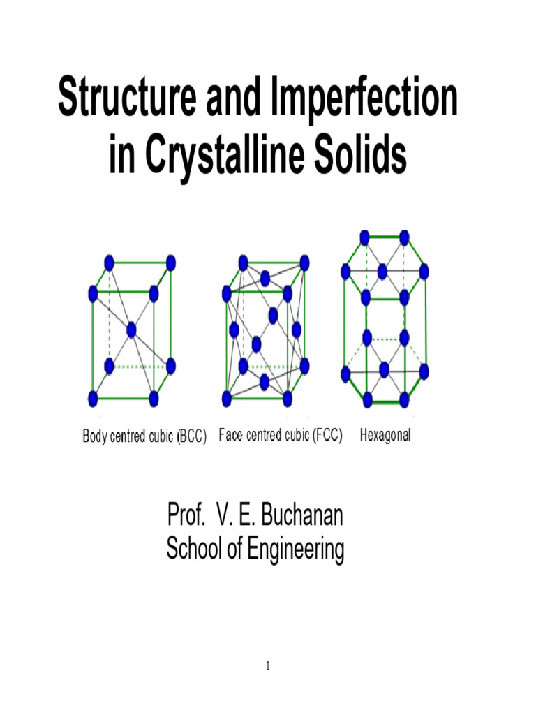 Lecture 2 - Structure and Imperfections in Crystalline Solids | PDF ...