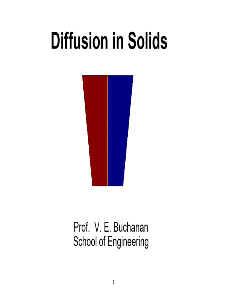 Lecture 4 - Diffusion in Solids | PDF | Diffusion | Chemical Engineering
