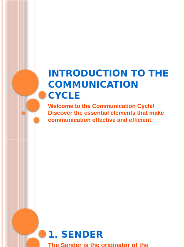 Introduction To The Communication Cycle | PDF