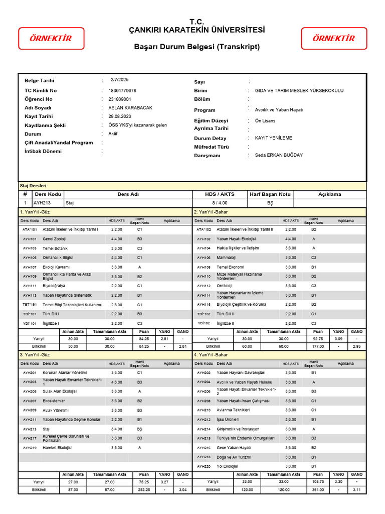 7 2 2025 11-15-23 AM Mezuniyet-Transkript | PDF