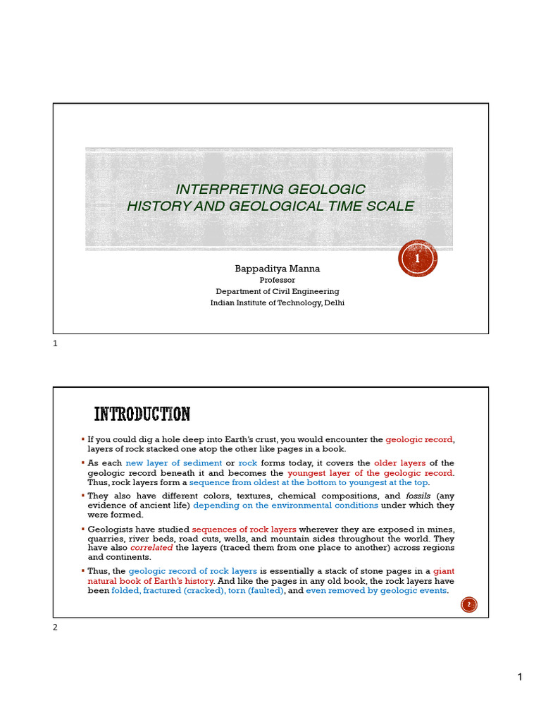 Handout 8 - Interpreting Geologic History and Geological Time Scale ...