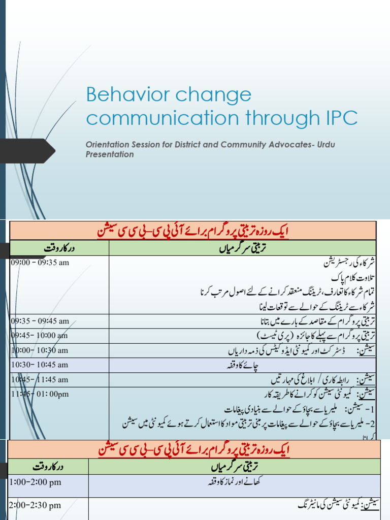 IPC Behavior Change Communication Session | PDF