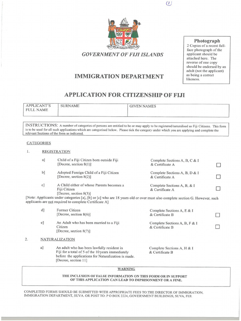Citizenship Form | PDF