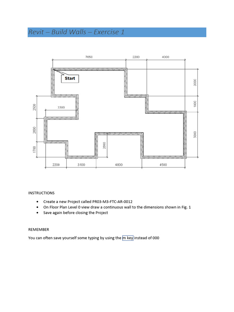 Levels & Walls Exercises | PDF | Autodesk Revit | Computing