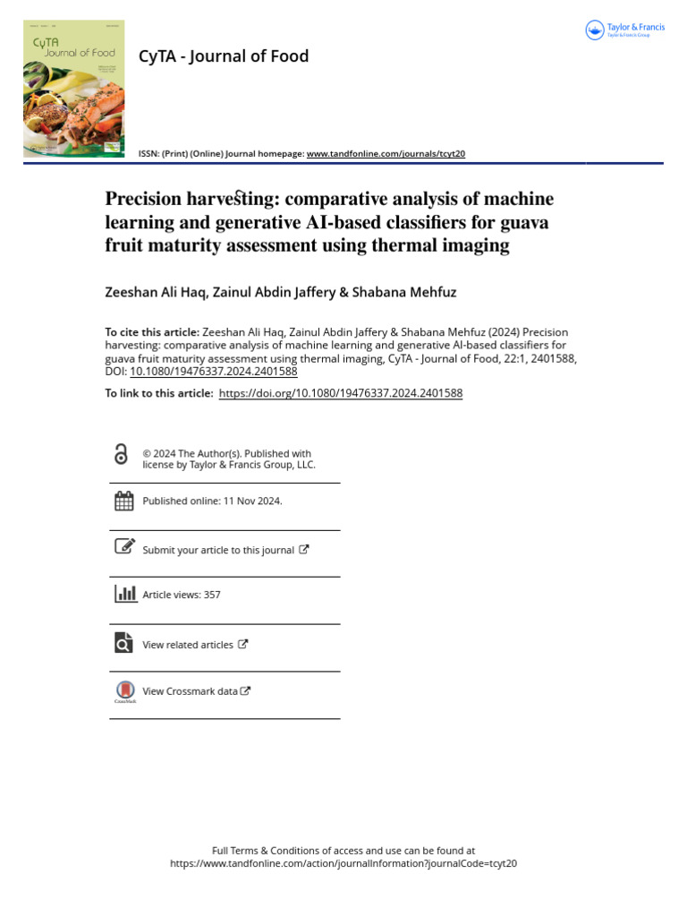 Precision Harvesting Comparative Analysis of Machine Learning and ...