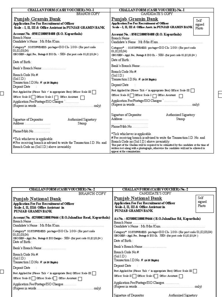 Challan Form | PDF | Identity Document | Written Communication