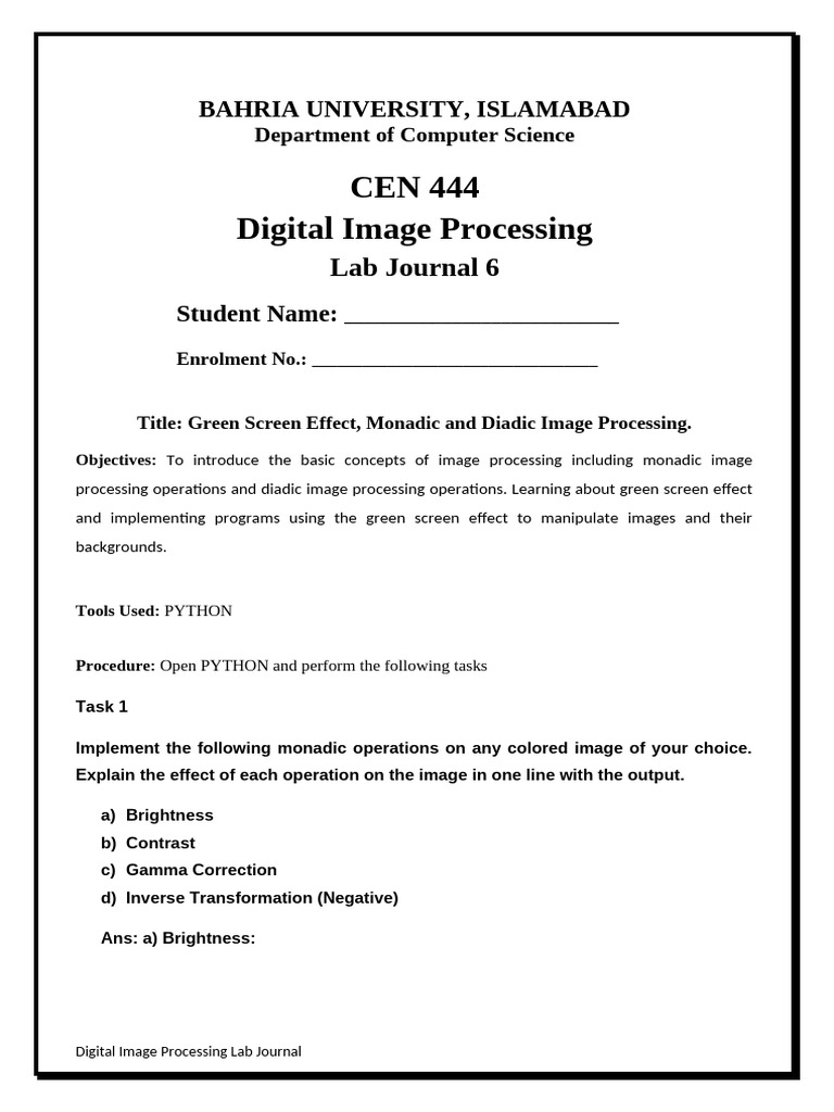 Monadic and Diadic Image Processing | PDF | Contrast (Vision) | Pixel