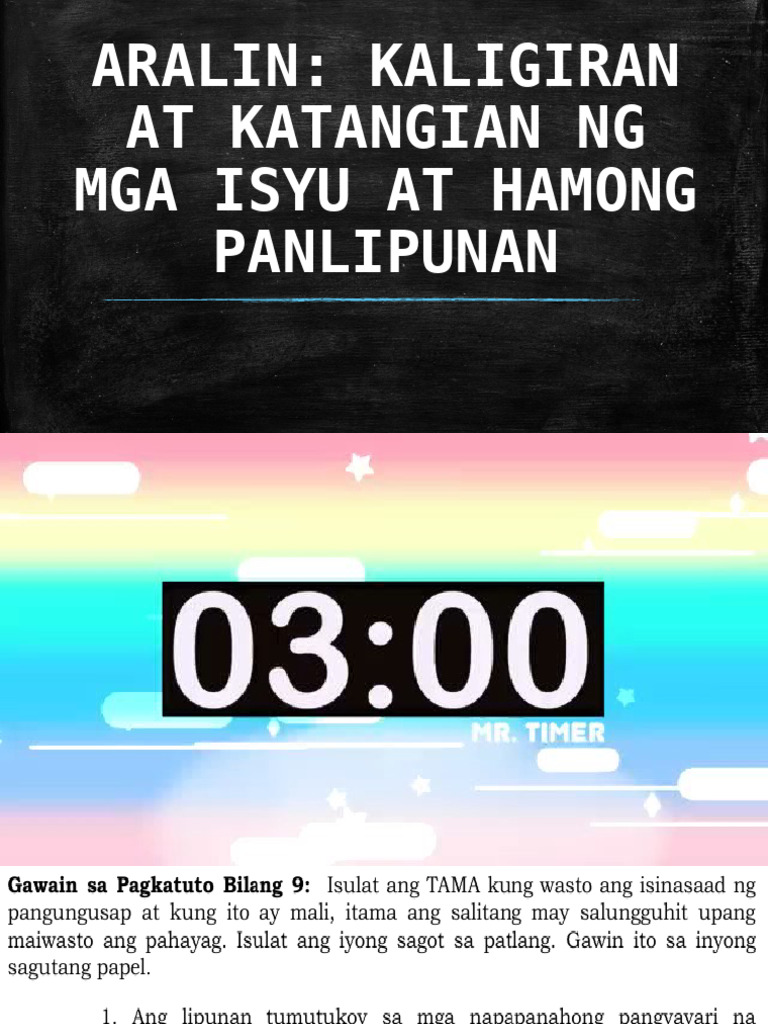 Aralin: Kaligiran at Katangian NG Mga Isyu at Hamong Panlipunan | PDF