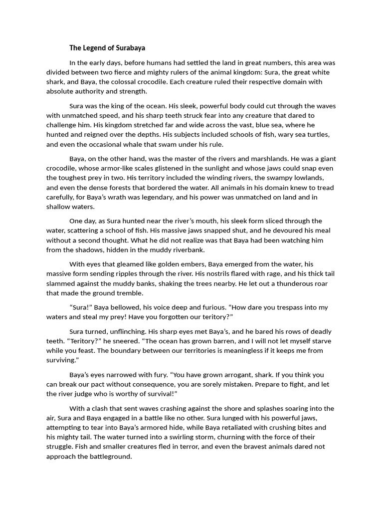 Script The Legend of Surabaya | PDF | Crocodile | Zoology