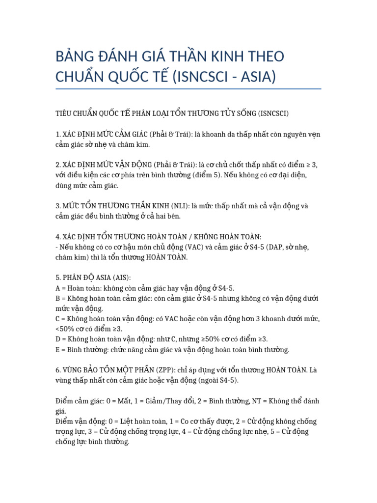Bang Danh Gia ASIA Tieng Viet Da Dich | PDF