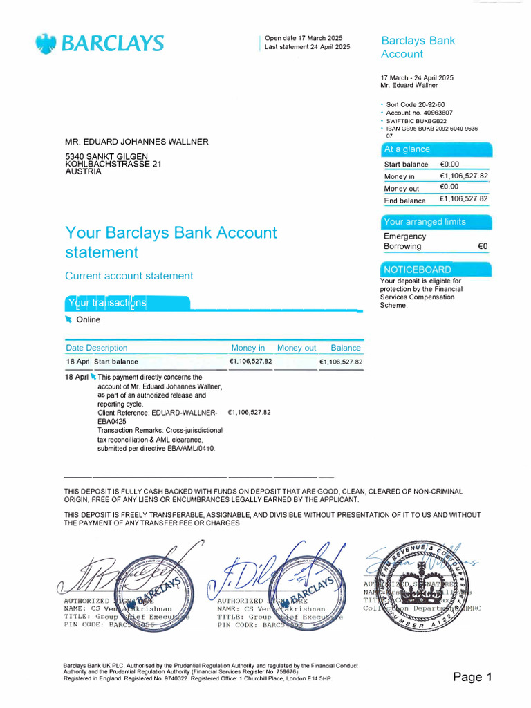 Barclays 2025-04-24 125567 | PDF | Banks | Transaction Account