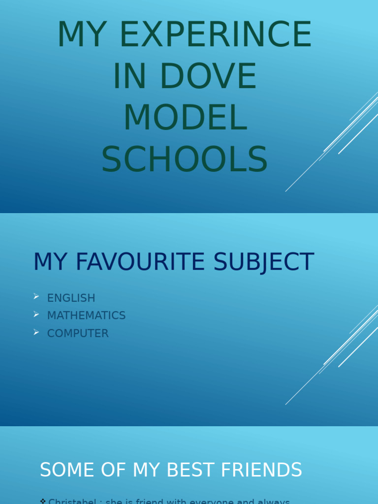 My Experience in Dove Model Schools (Offor .M) | PDF