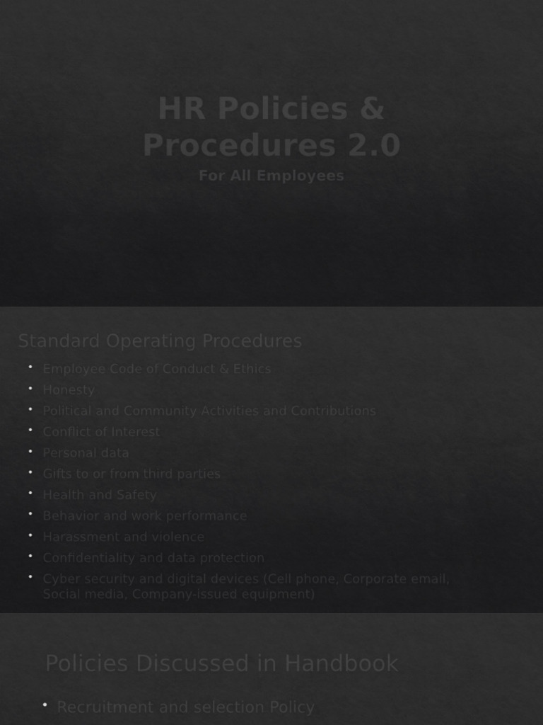 HR Policies and Procedures Overview | PDF