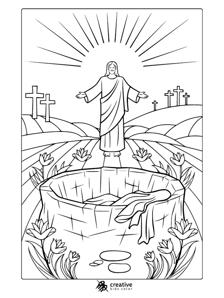 Religious Easter Day Coloring Page | PDF
