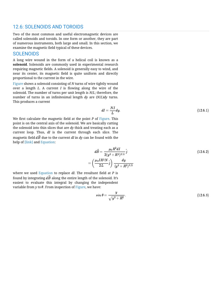 12.6 - Solenoids and Toroids - Physics LibreTexts | PDF | Magnetic ...