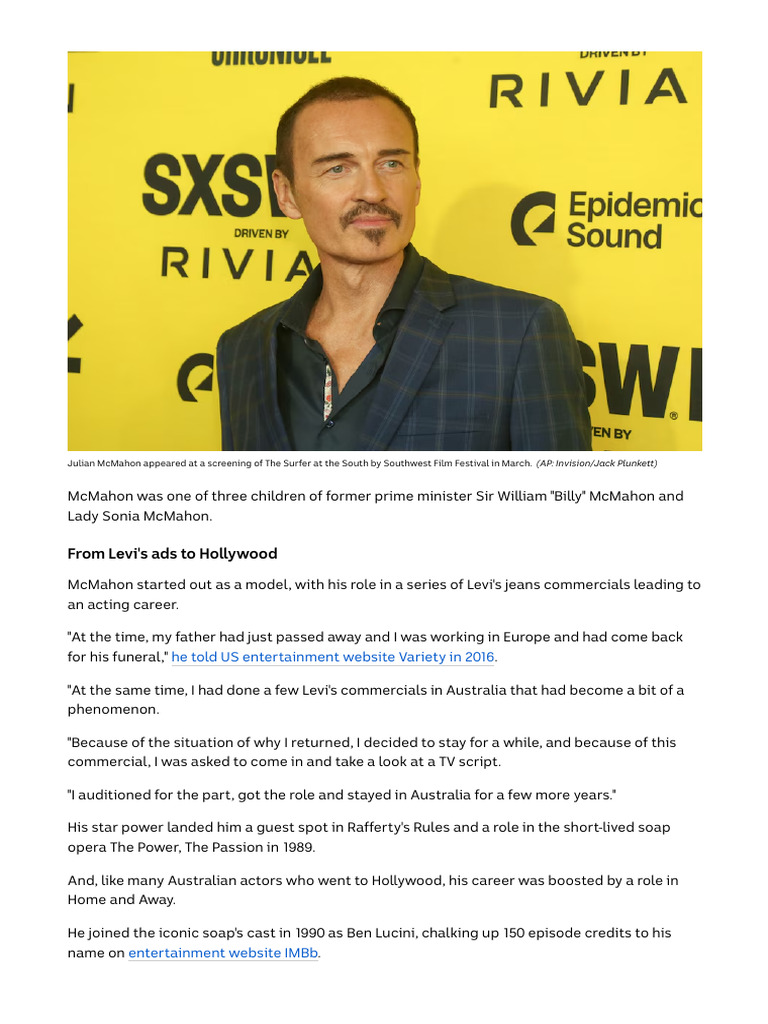 From Levi's Ads To Hollywood: He Told US Entertainment Website Variety ...