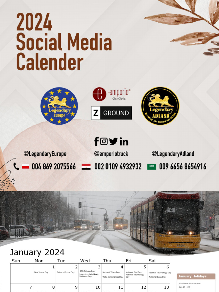 Social Media Calendar 2024 1705163334 | PDF | Foods