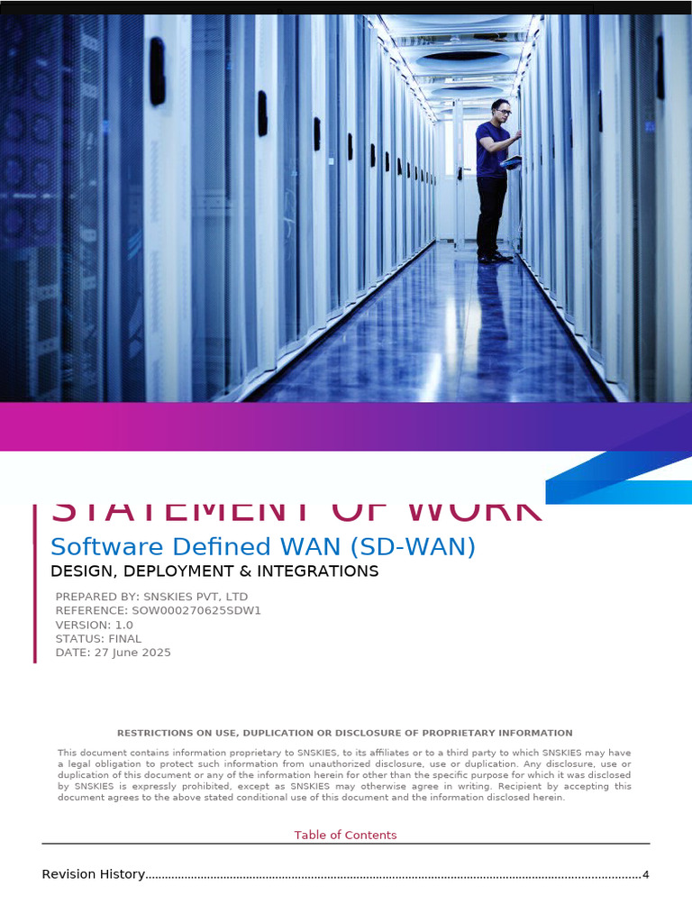 Snskies Sow000270625sdw1 Sow Ftnt Sdwan v1.0 | PDF | Computer Network | Data Transmission